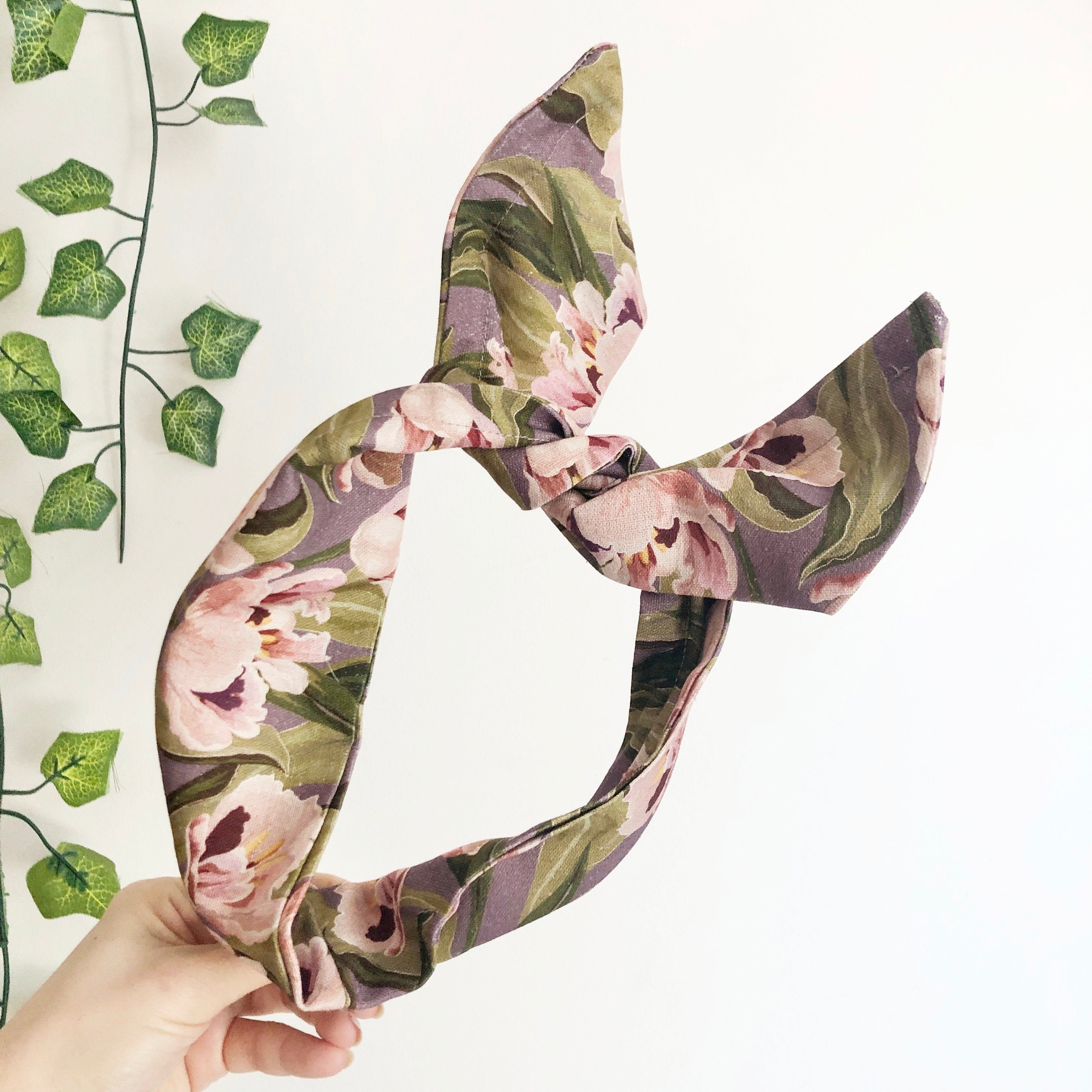 Purple Floral Linen Wire Headband – Mustard Monday