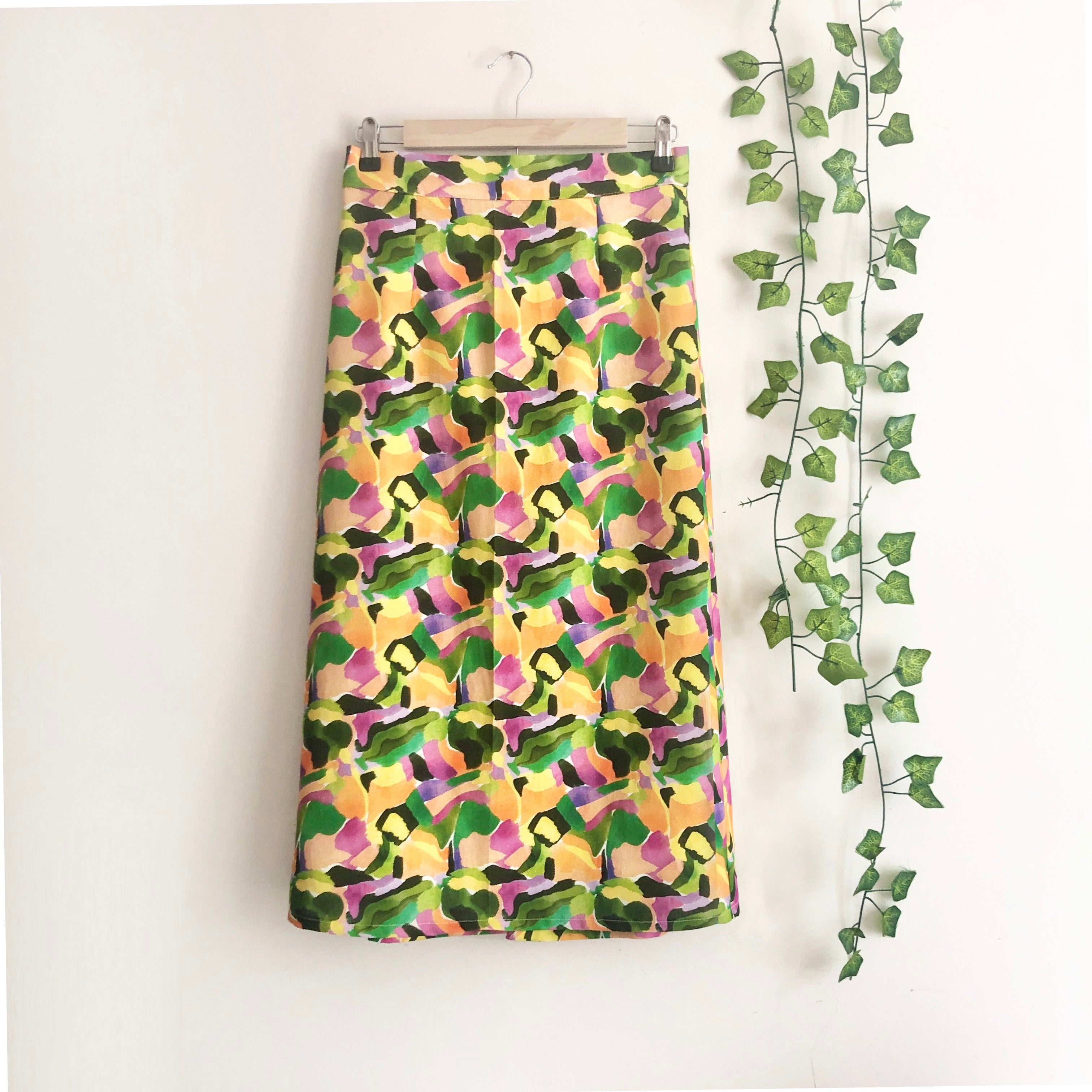 Linen Midi Skirt, A-Line Skirt, – Mustard Monday