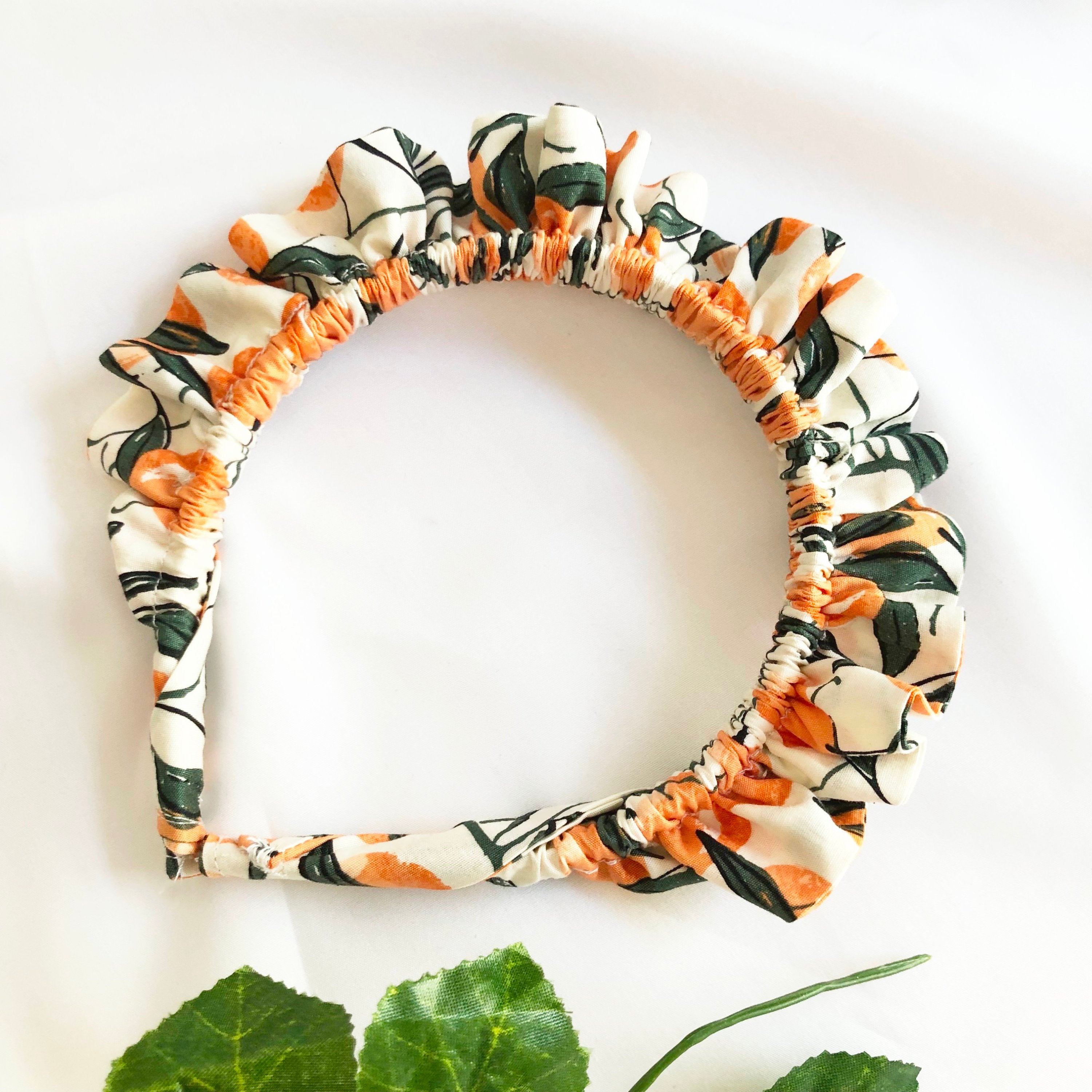 Peach Print Rouched headband – Mustard Monday