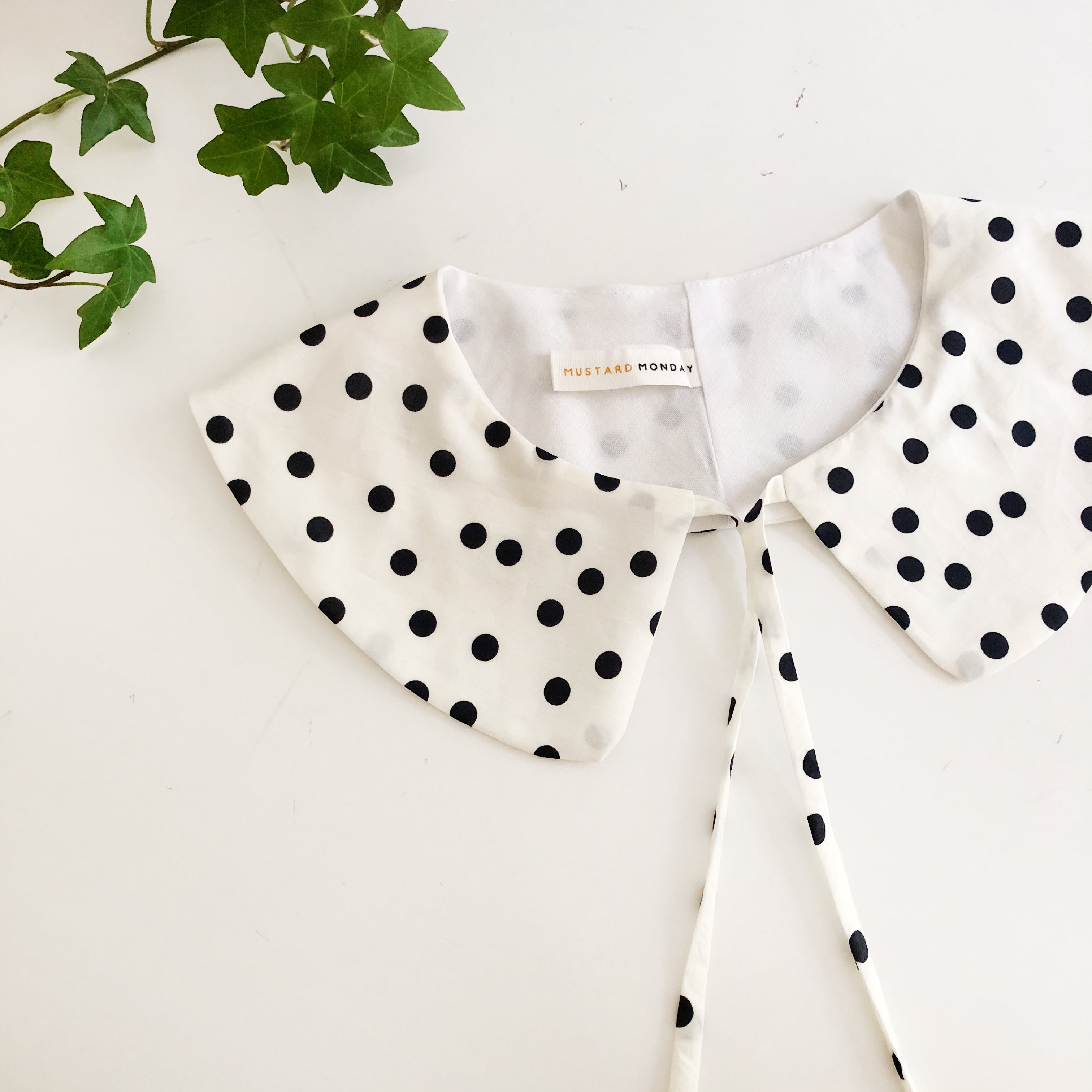 Polkadot Print Detachable Peter Pan Collar – Mustard Monday
