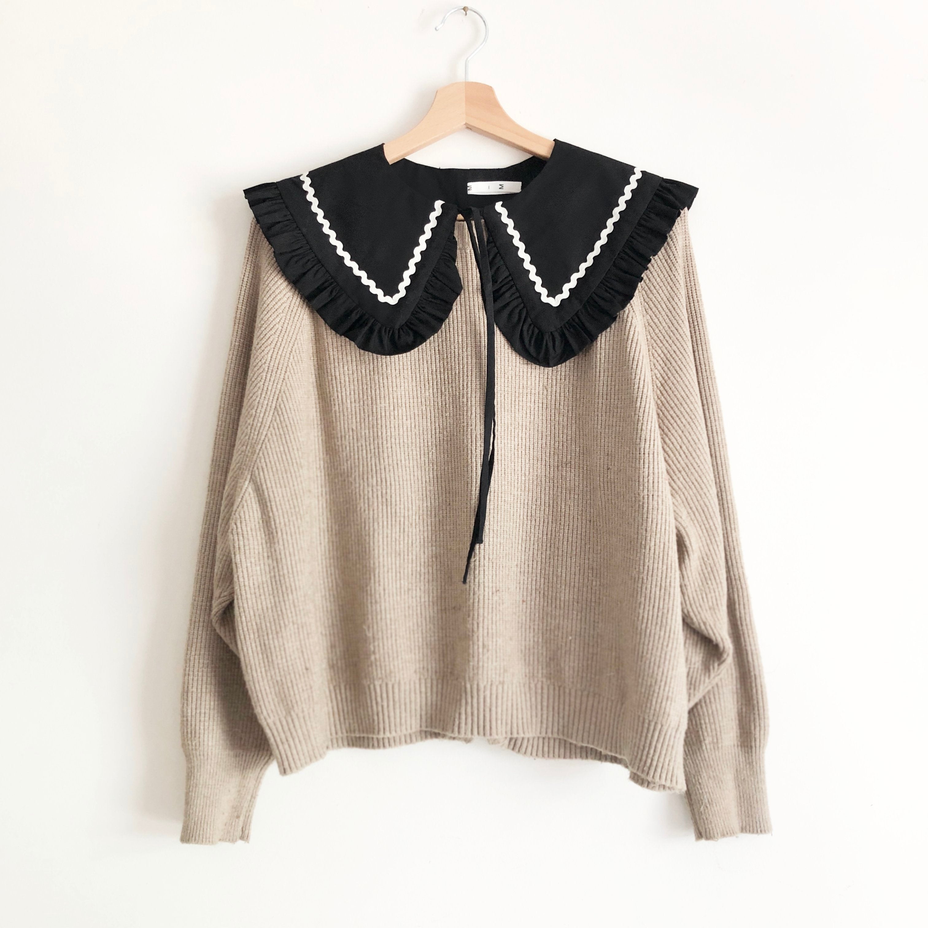 Black Detachable Collar with Ric Rac Trim – Mustard Monday