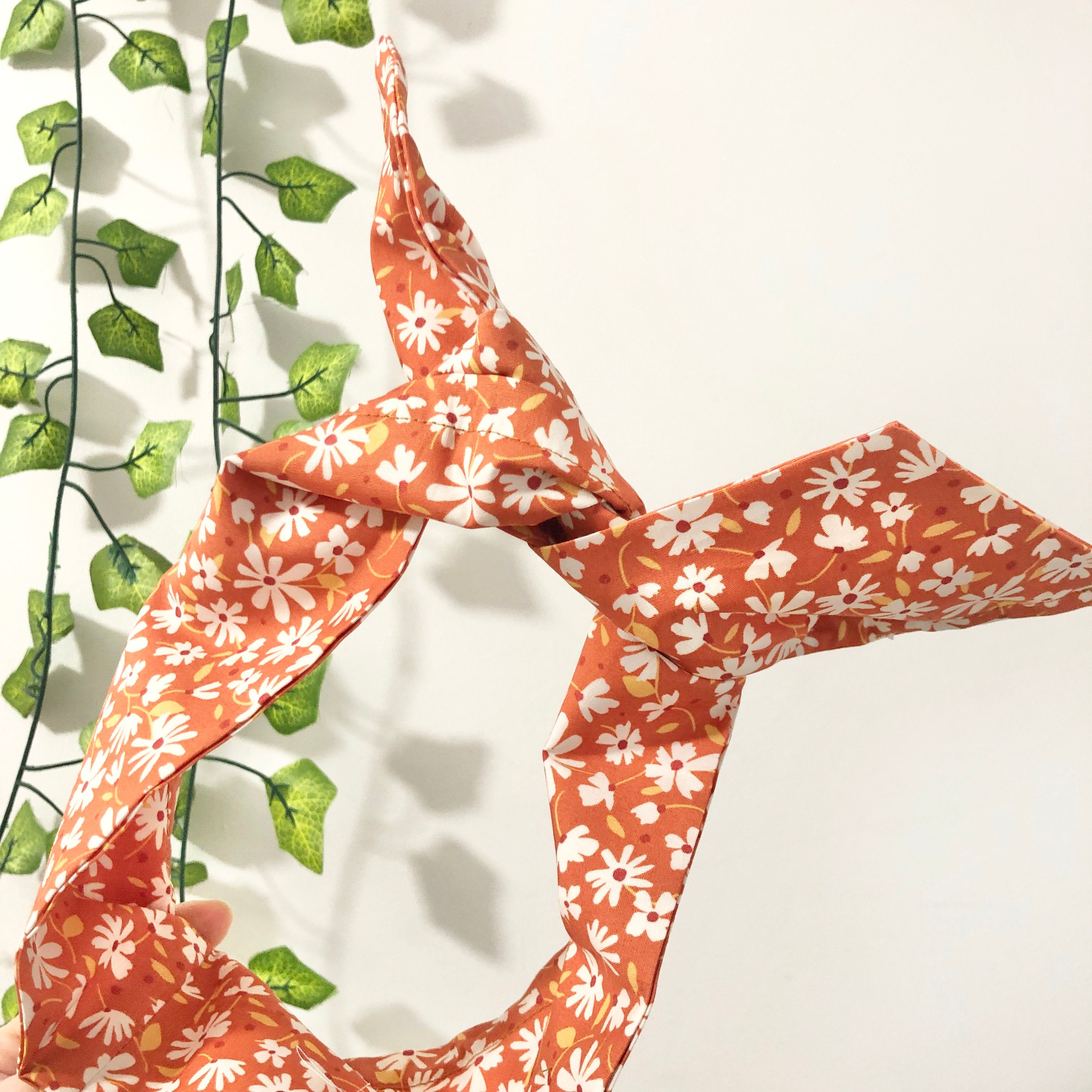 Orange Floral Extra Wide Wire Headband – Mustard Monday